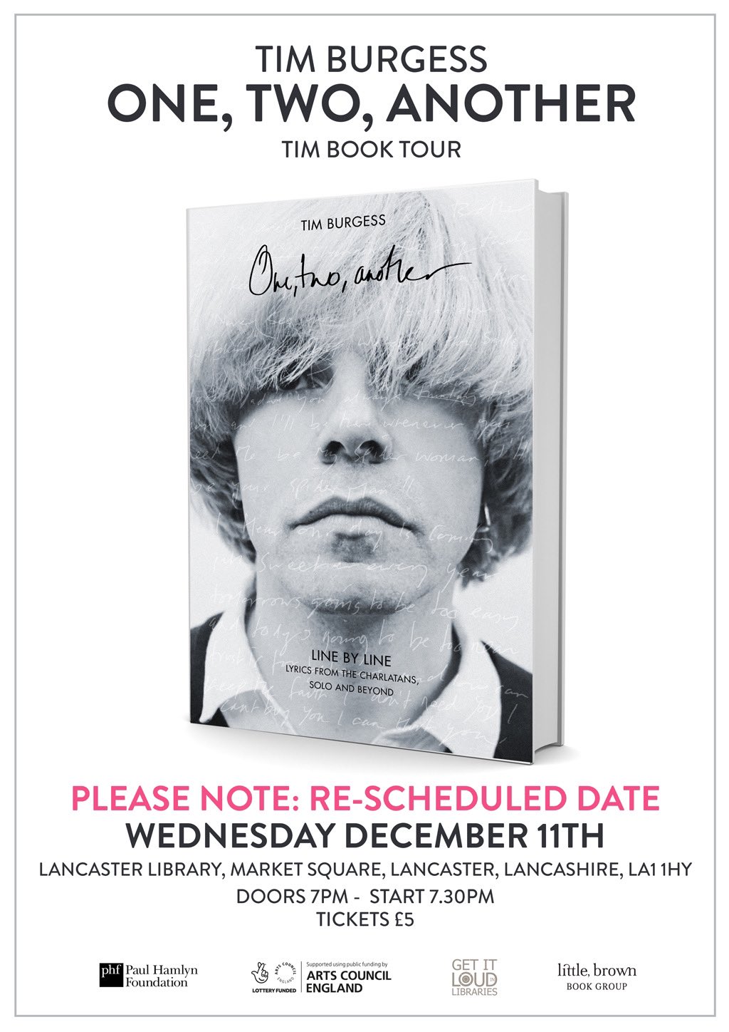 **RESCHEDULED** Tim Burgess’ ‘One, Two, Another’ Book Tour // Lancaster ...